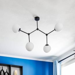 EMIBIG LIGHTING Deckenleuchte Space, vierflammig, schwarz/opal
