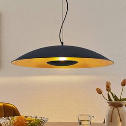 LINDBY H&auml;ngelampe Narisara, &Oslash; 80 cm, E27, schwarz-gold
