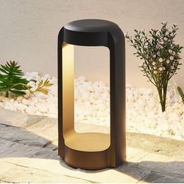 LUCANDE LED-Sockelleuchte Habsa, 30 cm, anthrazit, Metall