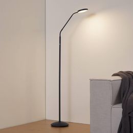 LINDBY LED-Akku-Stehleuchte Elvyn, schwarz, verstellbar