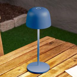 LINDBY LED-Akku-Tischleuchte Arietty, blau, dimmbar, IP65