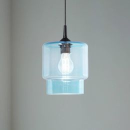 ARGON Glas-Pendelleuchte Nesto, marineblau, &Oslash; 18 cm, E27