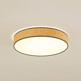 LINDBY LED-Deckenleuchte Jutis, beige, Seetang, &Oslash; 50 cm