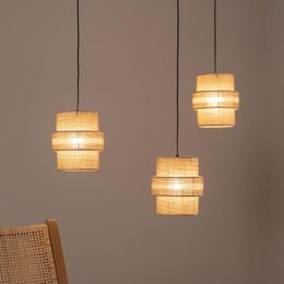 TK Lighting Hängeleuchte Calisto, Jute, naturbraun, 3-flammig, dezentral