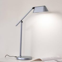 LINDBY LED-Tischleuchte Thies, grau, ABS, H&ouml;he 78cm, dimmbar