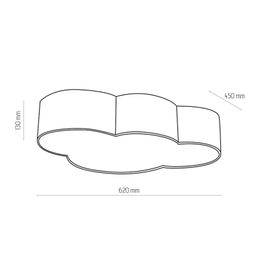 TK Lighting Deckenleuchte Cloud, rosa, 63 cm lang, Textil, Wolke, E27