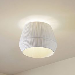 LINDBY Deckenleuchte Vitore, &Oslash; 50 cm, Textil, wei&szlig;