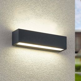 ARCCHIO LED-Wandleuchte Lengo, 25 cm, 2-flg., anthrazit, CCT