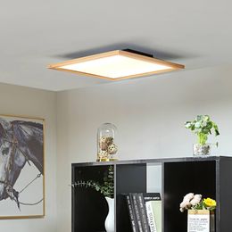 LUCANDE LED-Deckenleuchte Joren, 52 cm, Holz, CCT, Remote