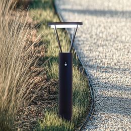 LUCANDE LED-Solarwegelampe Elario, 80 cm, CCT, Sensor