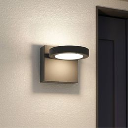 LUCANDE LED-Au&szlig;enwandlampe Belna, Metall, IP65, anthrazit