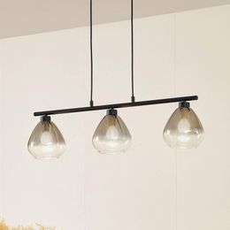 LINDBY H&auml;ngeleuchte Pendura, schwarz, Glas, L&auml;nge 75 cm
