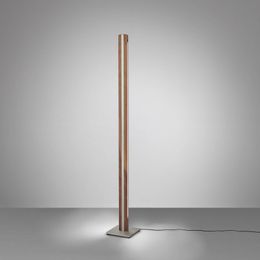 Quitani LED-Stehleuchte Elis, nussbaum/nickel