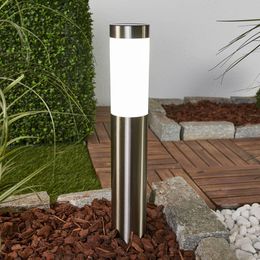 LINDBY LED-Solarlampe Aleeza, 61 cm, Edelstahl, Erdspieß