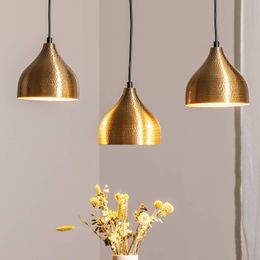 Opviq H&auml;ngeleuchte Tattoo 6214, goldfarben Metall 3-flammig linear