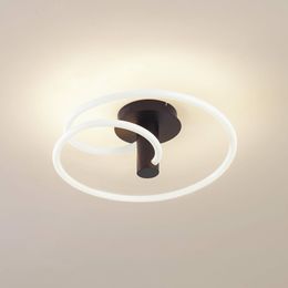 LUCANDE LED-Deckenleuchte Valenora, wei&szlig;/schwarz, PC, &Oslash; 49cm