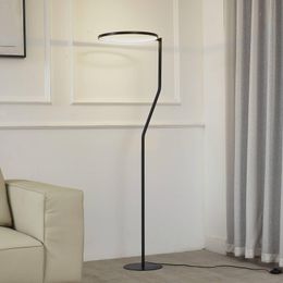 LINDBY LED-Stehleuchte Rayon, schwarz, Metall, H&ouml;he 150,3 cm