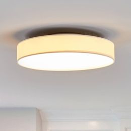 LINDBY LED-Deckenlampe Saira, &Oslash; 40 cm, wei&szlig;, Textil