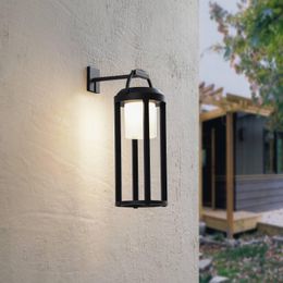 LUCANDE 2-in-1 LED-Solarleuchte Tilena, schwarz, rund, Alu