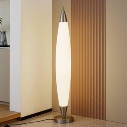 LUCANDE LED-Stehleuchte Tarell, wei&szlig;/nickel, 146 cm, dimmbar
