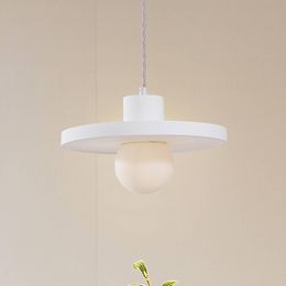 LINDBY Pendelleuchte Nielson, &Oslash; 28 cm, wei&szlig;, Gips