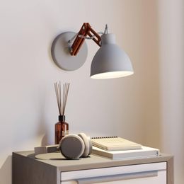 Lamkur Wandlampe Skansen, Holzarm verstellbar, grau