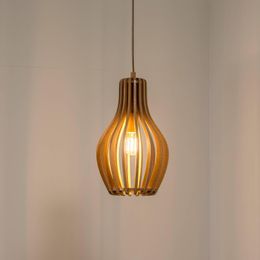 H&auml;ngeleuchte Ika IA mit Holzlamellen-Schirm &Oslash;24cm