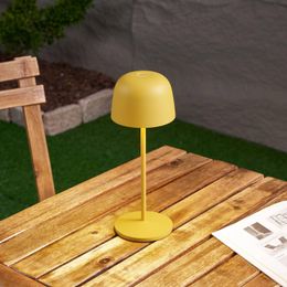 LINDBY LED-Akku-Tischleuchte Arietty, gelb, dimmbar, IP65