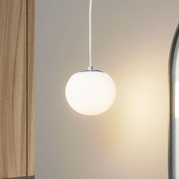 LUCANDE H&auml;ngelampe Bidolo, chromfarben, Glas, &Oslash; 15 cm, IP44