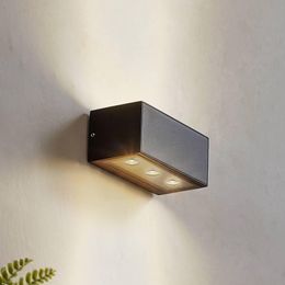 LUCANDE LED-Au&szlig;enwandleuchte Selim, L&auml;nge 15,3 cm, schwarz