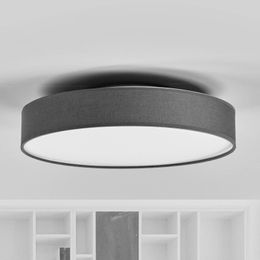 LINDBY LED-Deckenlampe Saira, &Oslash; 40 cm, grau, Textil