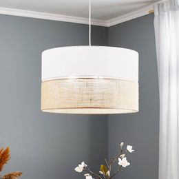 TK Lighting Hängeleuchte Linobianco mit Jute