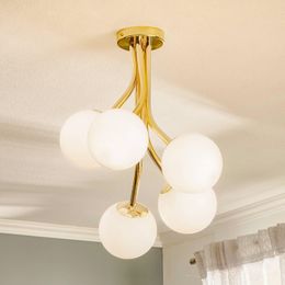 Euluna Deckenlampe Selva, f&uuml;nfflammig versetzt, gold