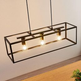 LINDBY H&auml;ngeleuchte Emily, 72 cm, schwarz, 3-flammig, Metall