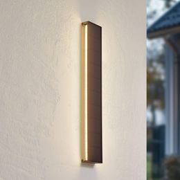 LINDBY LED-Solar-Wandleuchte Laarni, dimmbar, IP54, schwarz