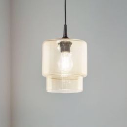 ARGON Glas-Pendelleuchte Nesto, amber, &Oslash; 18 cm, E27