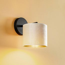 EMIBIG LIGHTING Wandlampe Jari Stoffschirm, weiß-gold