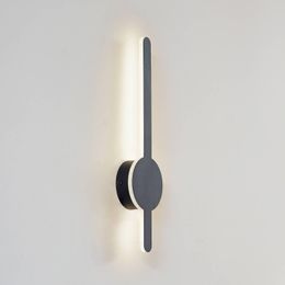 LINDBY LED-Wandleuchte Borian, schwarz, Aluminium, 40 cm