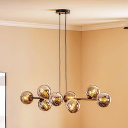 EMIBIG LIGHTING H&auml;ngeleuchte Glassy, 8-flammig, schwarz, grafit, Glas, E14