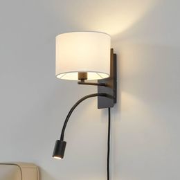 LINDBY Wandleuchte Florens, schwarz, LED-Leselampe, 23,5 cm