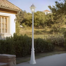 LINDBY Au&szlig;enleuchte Edana, 211 cm, wei&szlig;, Metall, E27, IP44