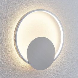 LINDBY LED-Wandlampe Anays, &Oslash; 32 cm, chrom/klar, Kunststoff