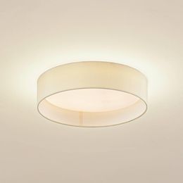 LINDBY LED-Deckenleuchte Eilif, Stoff, wei&szlig;, &Oslash; 40 cm, CCT