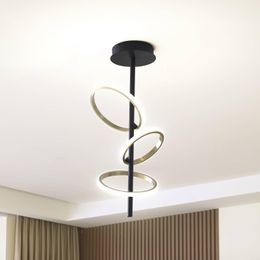 LUCANDE LED-Deckenleuchte Madu, schwarz, Metall, 75 cm hoch