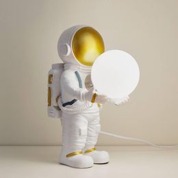 LINDBY Tischleuchte Kosmo, wei&szlig;/gold, Keramik, Glas