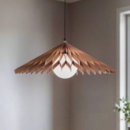 Aldex H&auml;ngeleuchte Nature Sun Glas XL, Kegel flach, &Oslash; 69 cm, Holz