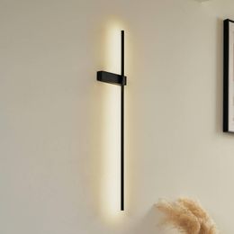LINDBY LED-Wandleuchte Natsumi, schwarz, Aluminium, 90 cm