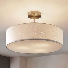 LINDBY Deckenlampe Umma, Abstand, wei&szlig;, Stoff, &Oslash; 50 cm, E27