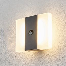 LINDBY LED-Sensor-Außenwandleuchte Kumi, grafit, IP44