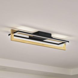 LINDBY LED-Deckenleuchte Holamu, 80 cm, Holz